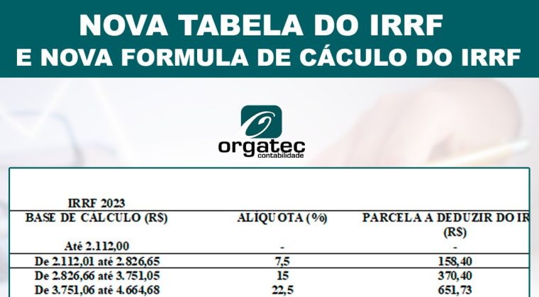 NOVA TABELA DO IRRF E NOVA FORMA DE CÁLCULO DO IRRF – ORGATEC ...